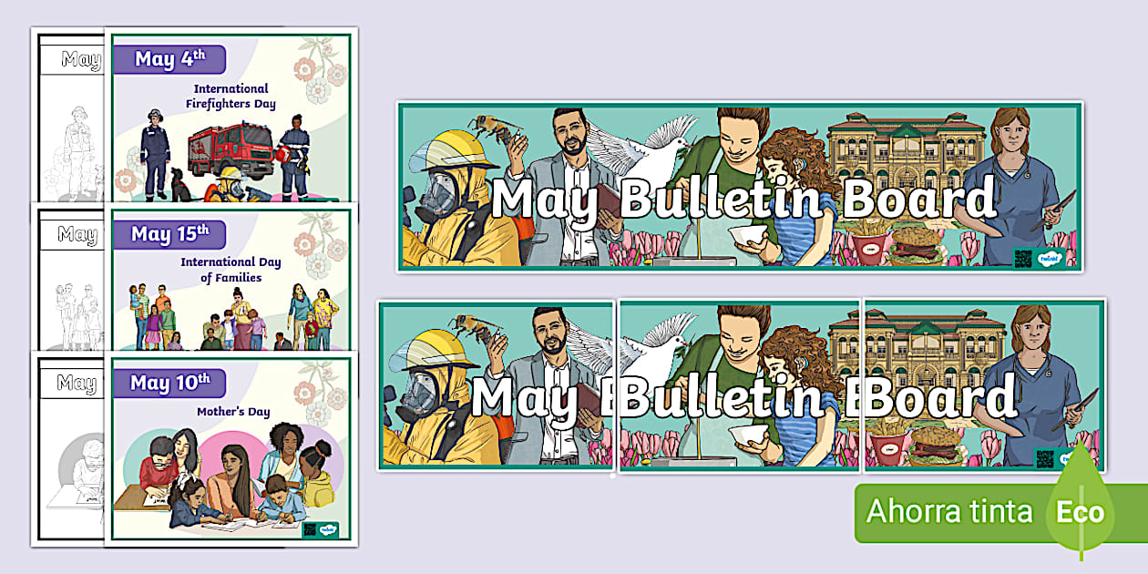 May Bulletin Board - Periódico mural de mayo (teacher made)