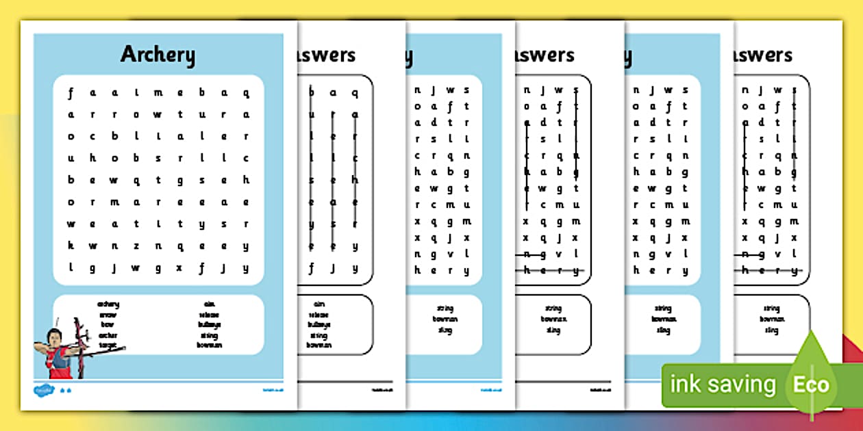 Archery Word Search (Teacher-Made) - Twinkl