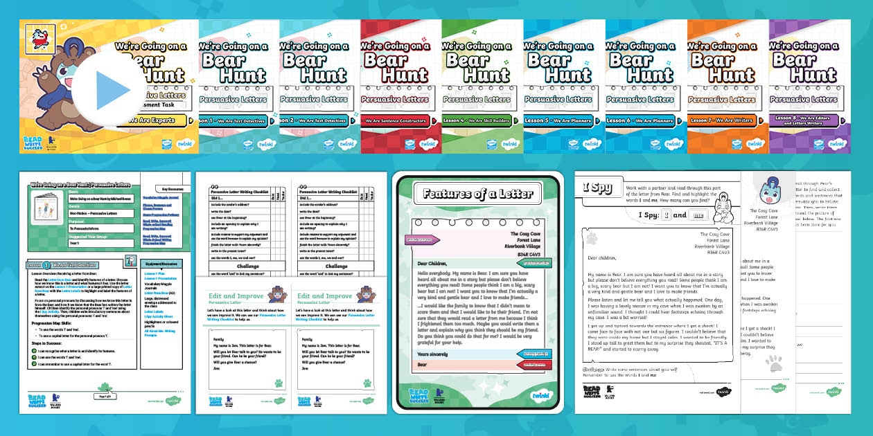 FREE! - We're Going on a Bear Hunt Persuasive Letters Unit [Year 1]