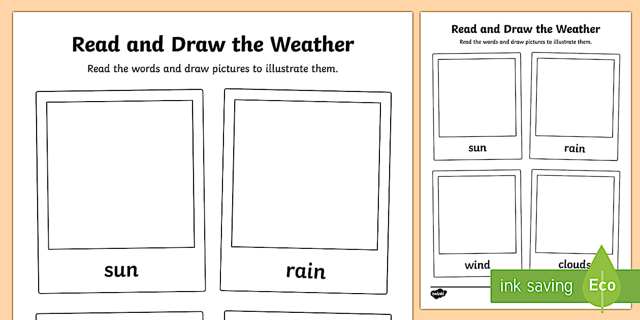 Editable Read and Draw the Weather (teacher made) - Twinkl
