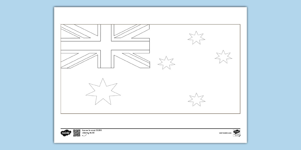 Australian flag Colouring Sheet | Colouring Sheets - Twinkl