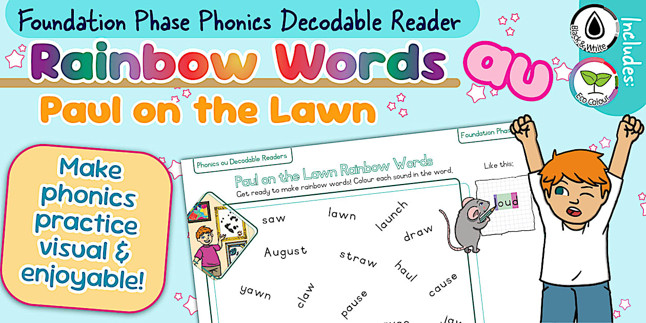 FP Phonics - au Decodable - Rainbow - Paul on the Lawn