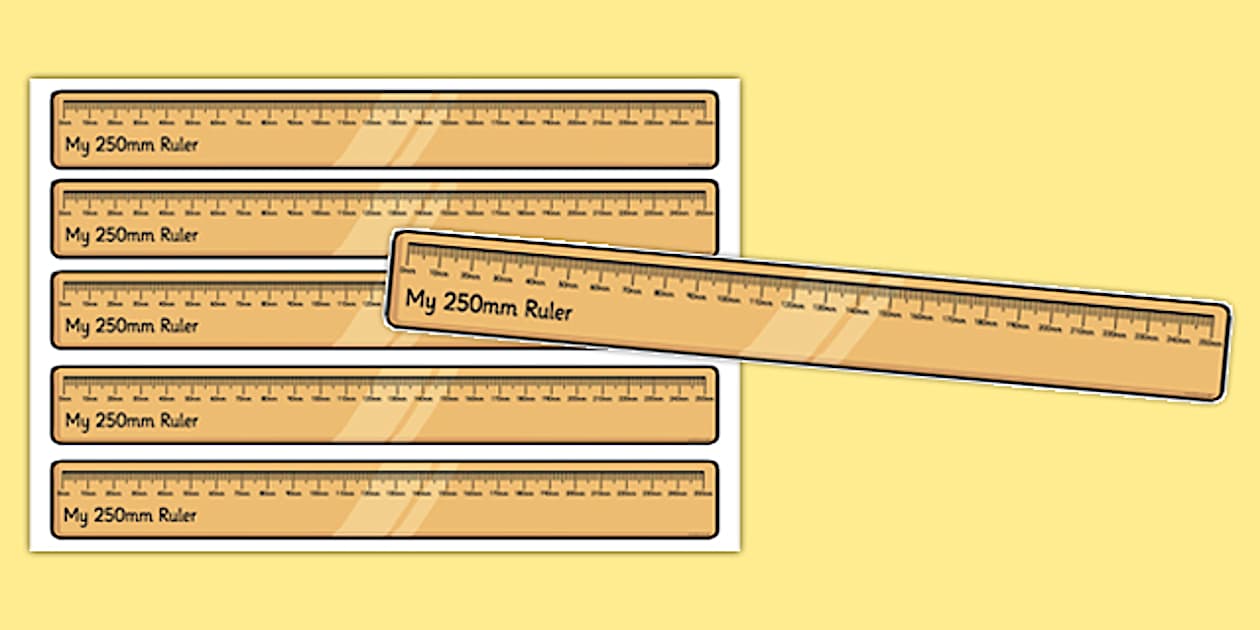Black and White 250 Millimetre Ruler Cut Outs - Twinkl