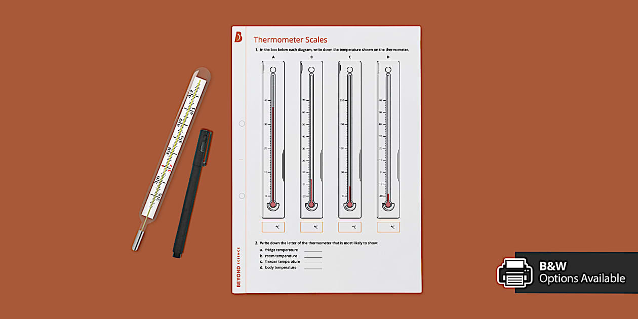 Thermometer Scales Worksheet | KS3 Physics | Beyond - Twinkl