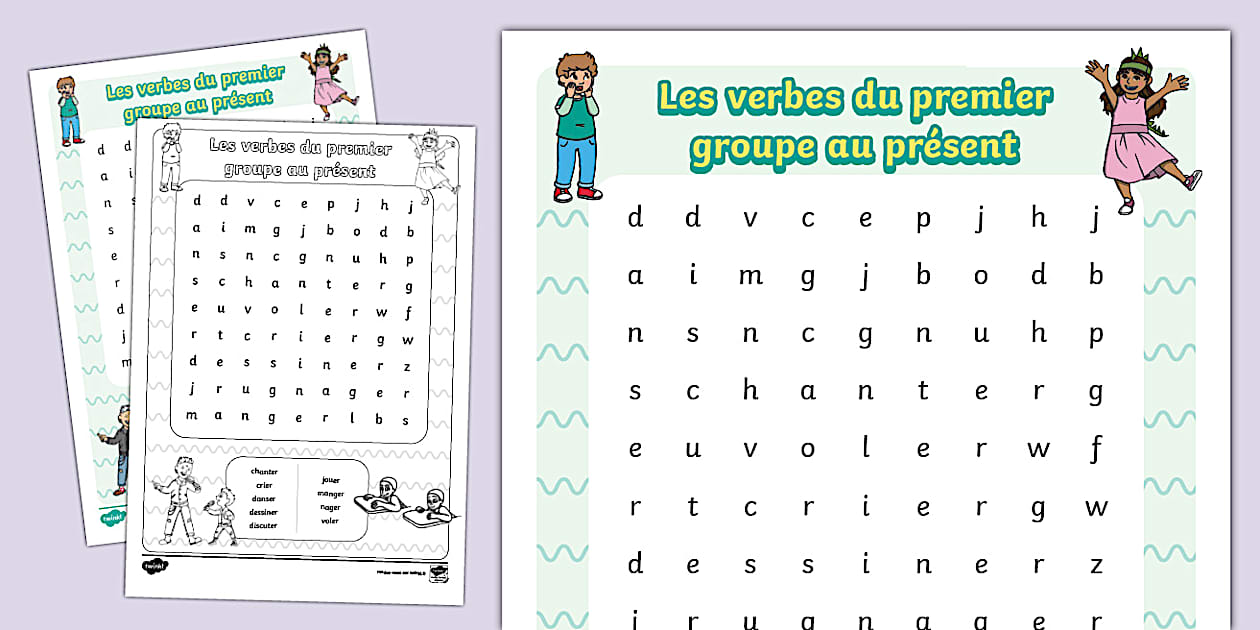 Mots mêlés : Les verbes du premier groupe au présent