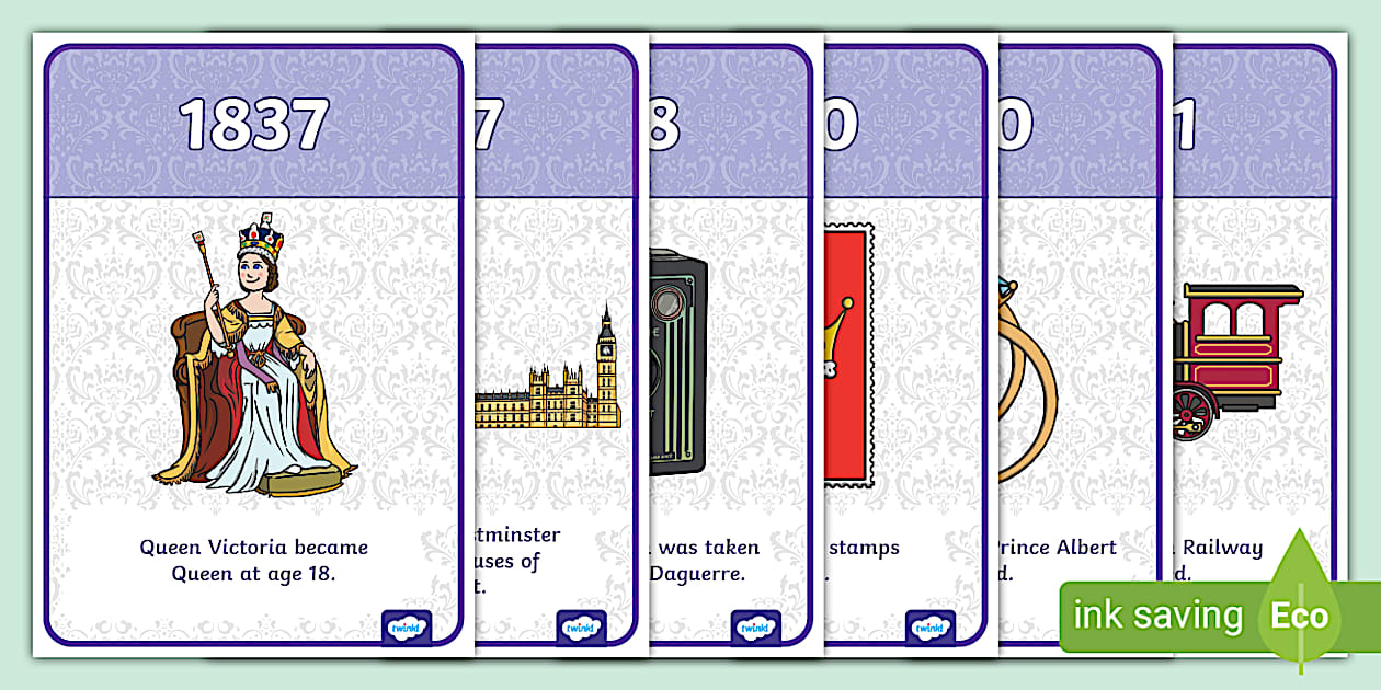 KS2 Victorian Timeline Poster Set - Primary Resource