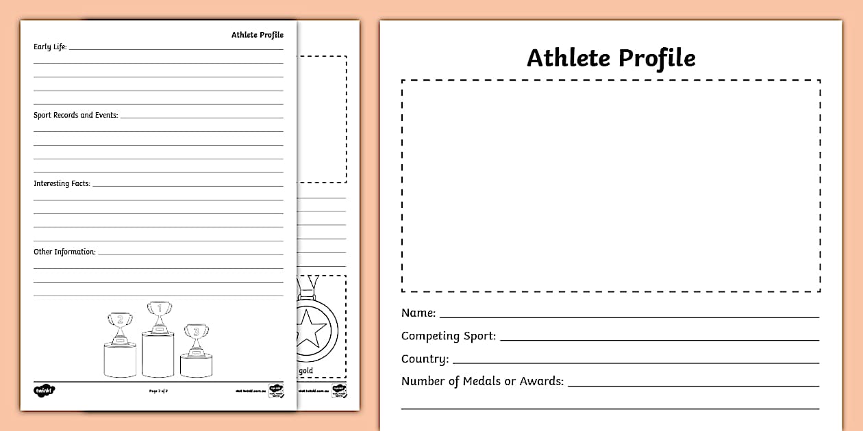 Athlete-Profile Template | Twinkl Years 5-6 (teacher made)