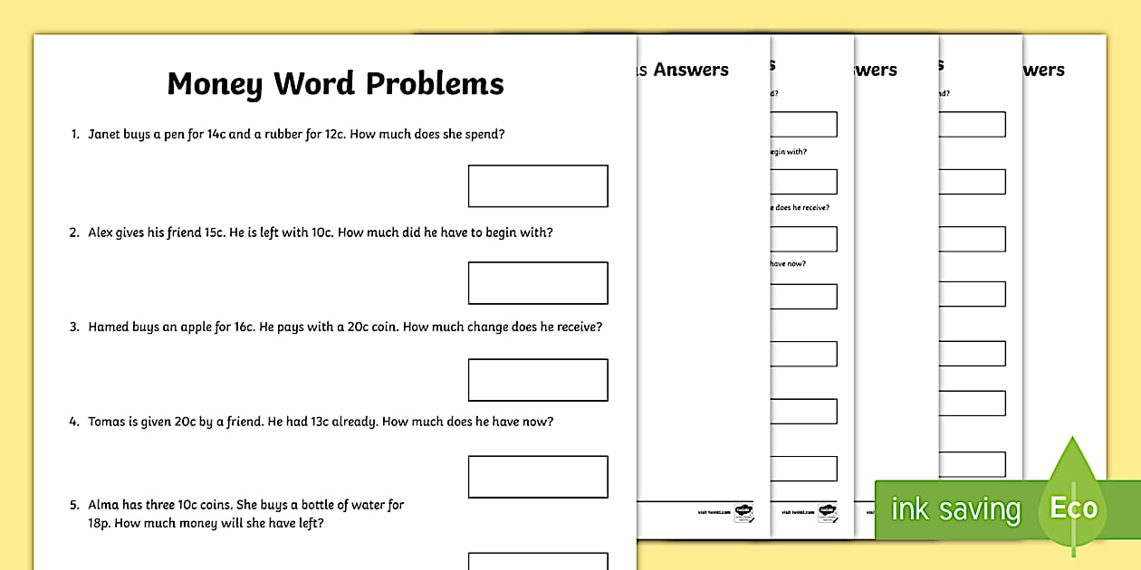 Money Worksheets Grade 2 PDF I Resource I Twinkl - Twinkl
