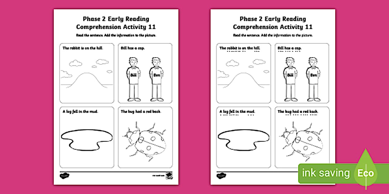 Phase 2 EYFS Reading Comprehension Activity 11 - Twinkl