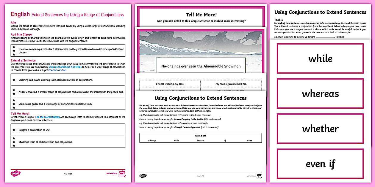 Conjunction Lesson Pack | Teaching Conjunctions - Twinkl