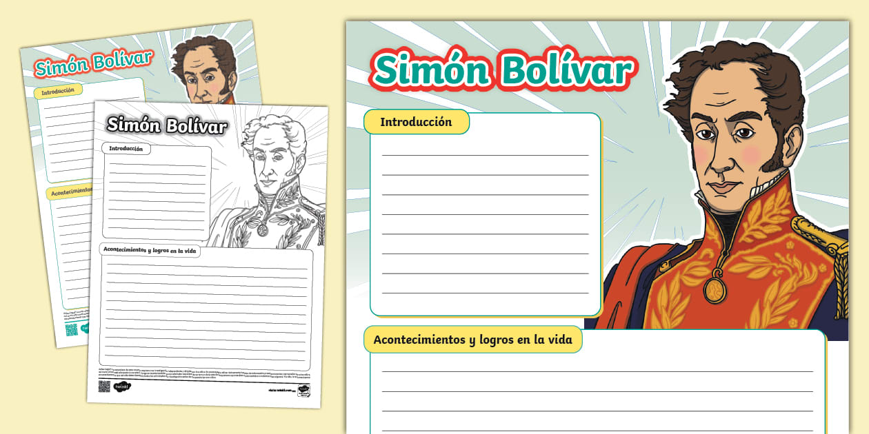 Guía de trabajo: Biografía de Simón Bolívar - Twinkl