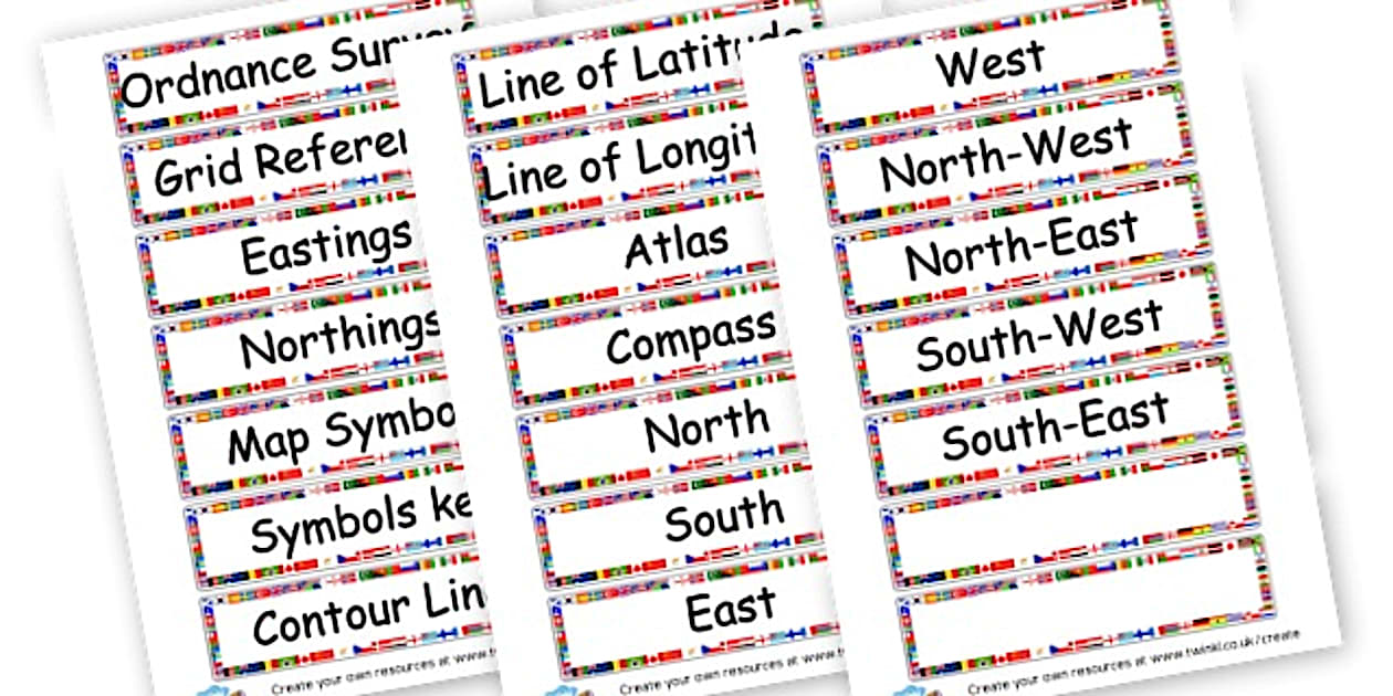 OS Map words (teacher made) - Twinkl