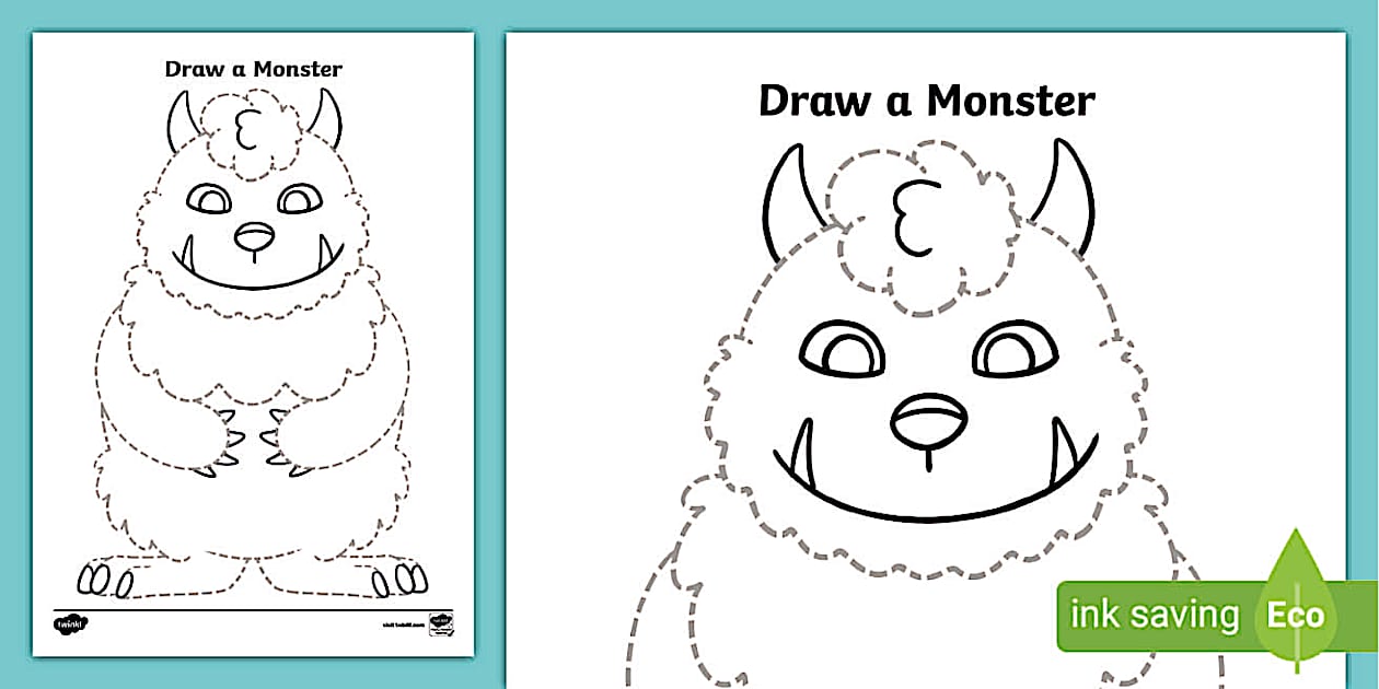 EYFS Draw a Monster Pencil Control Activity (teacher made)