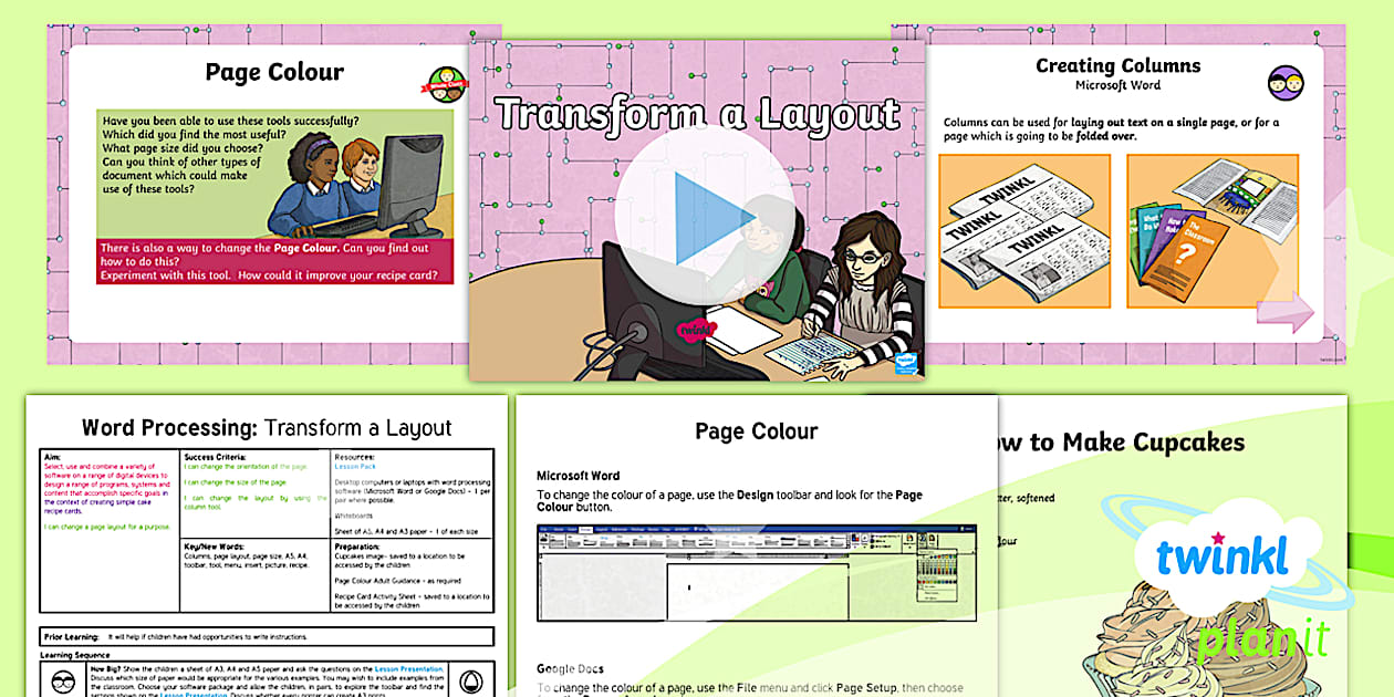 Computing: Word Processing: Transform a Layout Year 4 Lesson Pack 5