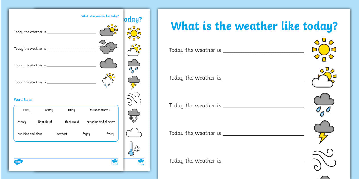 Weather Sentence Completer Worksheet / Worksheet - Twinkl