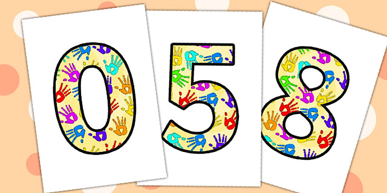 A4 Handprint Display Numbers (teacher made) - Twinkl