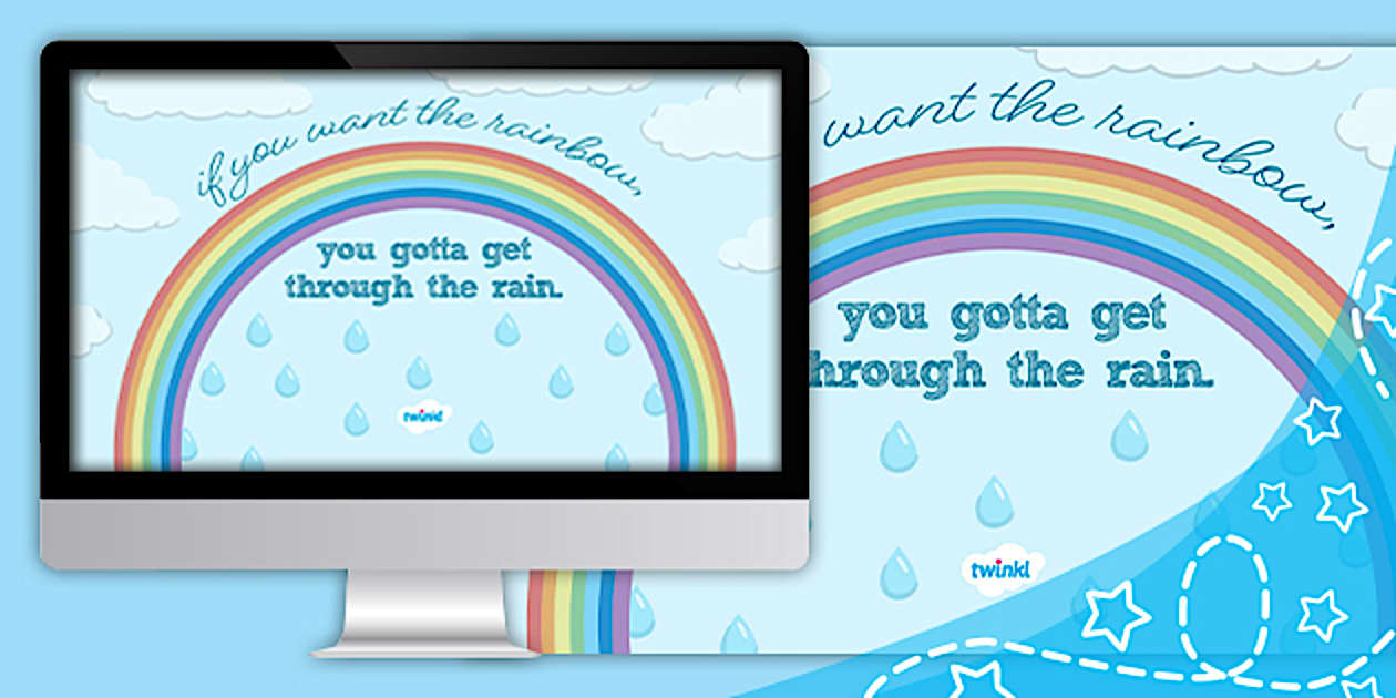 Rainbow Positivity Quote Desktop Screensaver (teacher made)