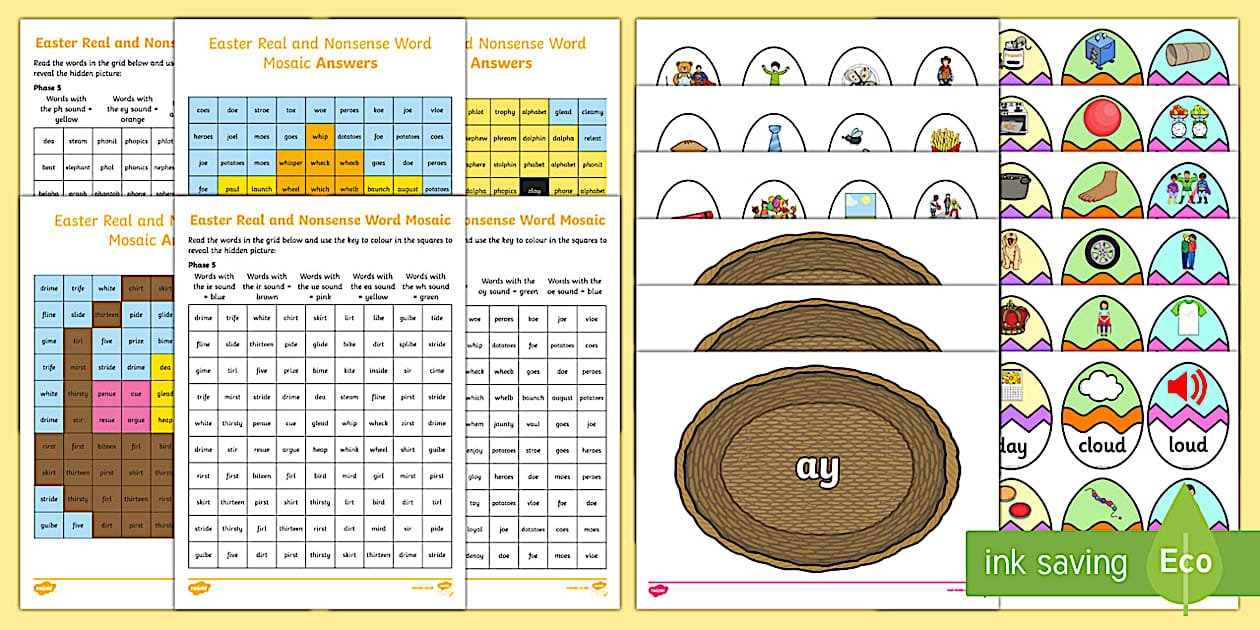 Easter-Themed Phase 5 Phonics Resource Pack (teacher made)