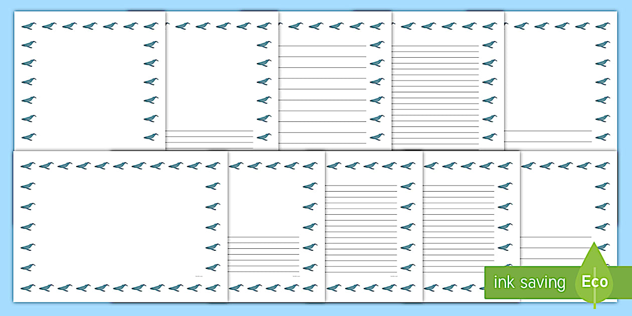 Whale Portrait Page Borders- Portrait Page Borders - Twinkl