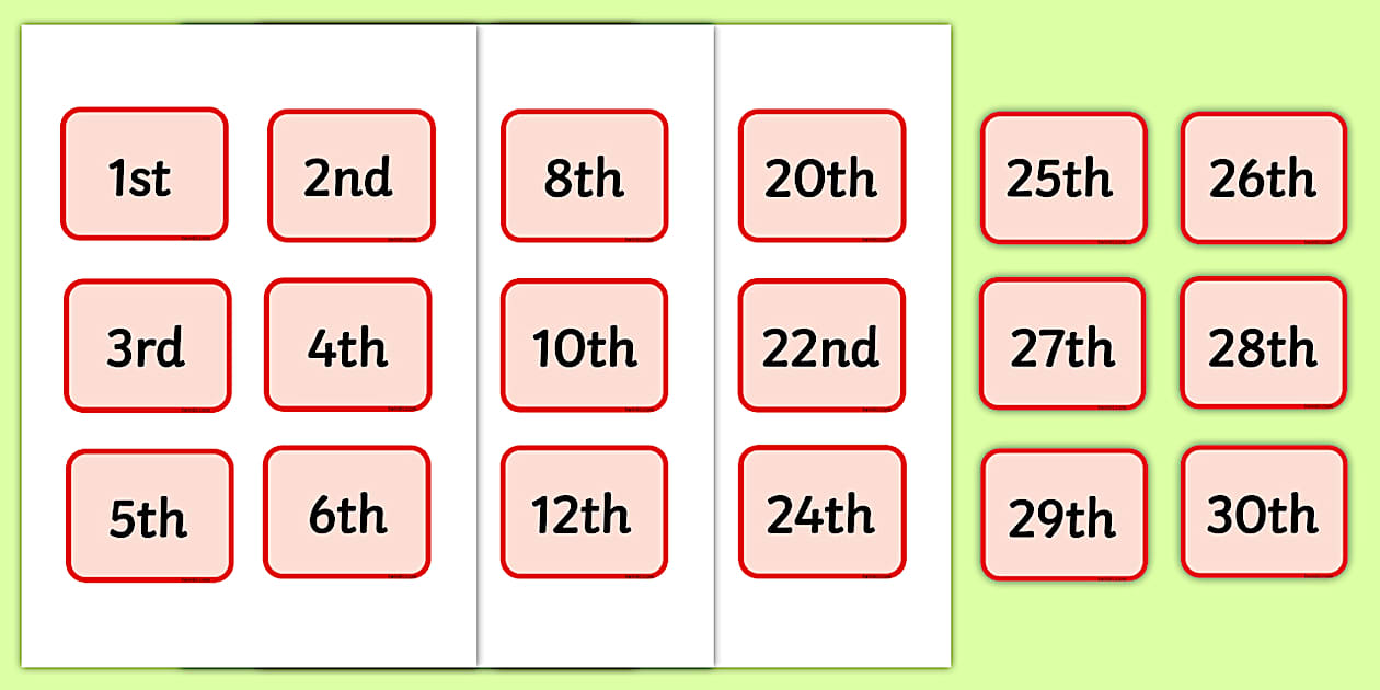Calendar Dates Labels (teacher made) - Twinkl