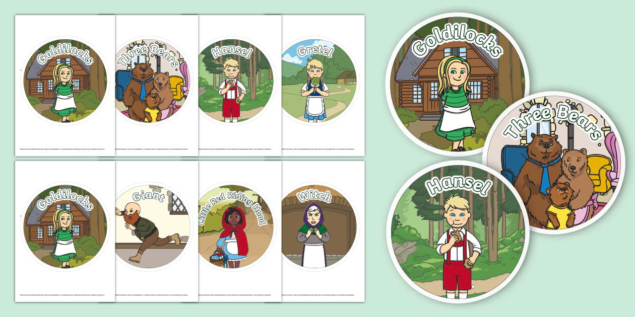 Traditional Tales Character Circle Display Cut-Outs