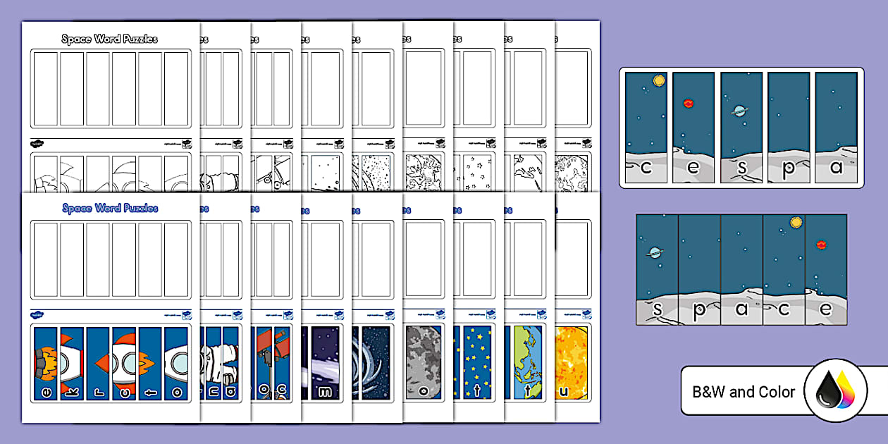 Space Word Puzzles (teacher made) - Twinkl