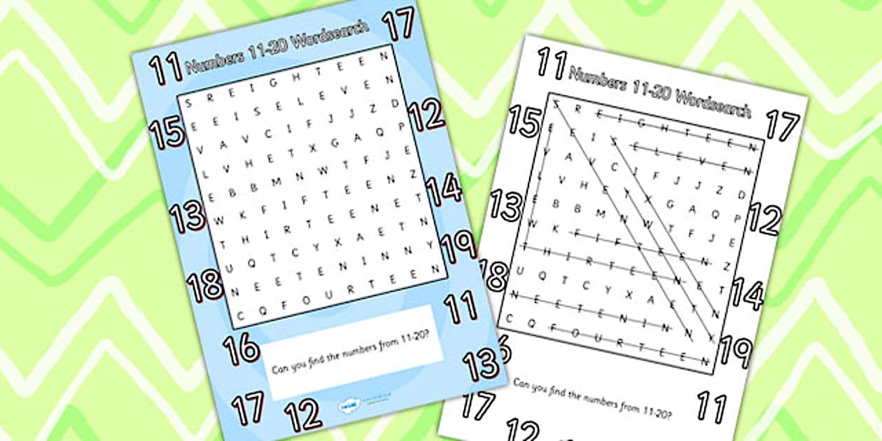 Numbers 11 20 Word Search (teacher made) - Twinkl