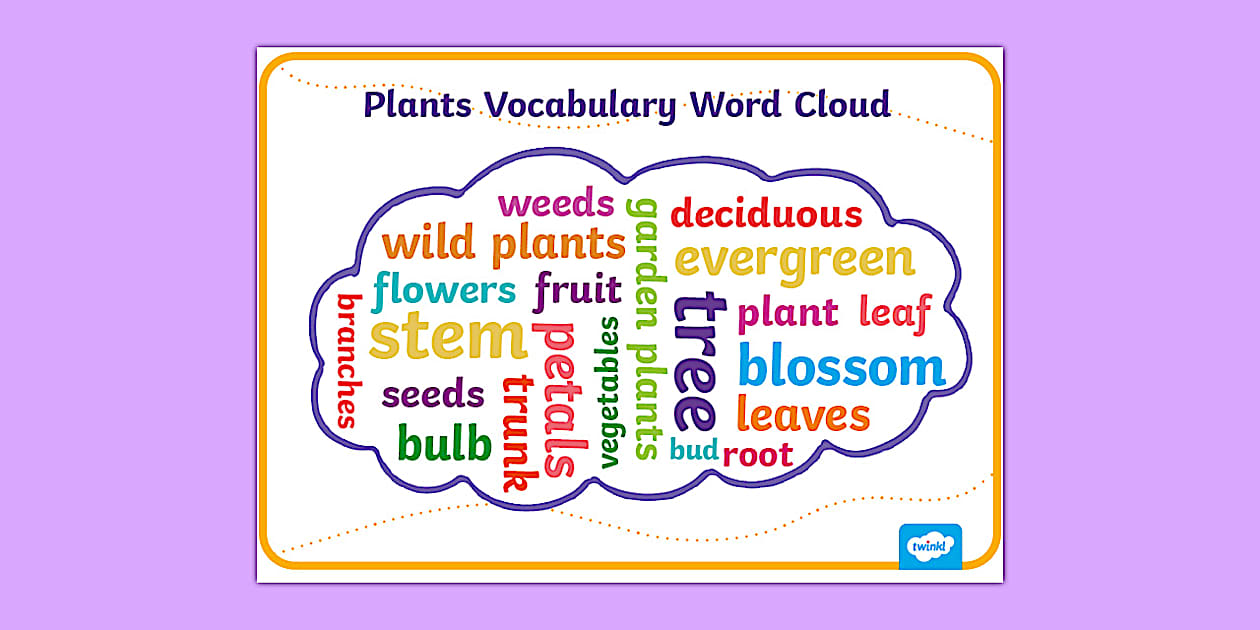 Year 1 Plants Vocabulary Word Cloud (teacher made) - Twinkl