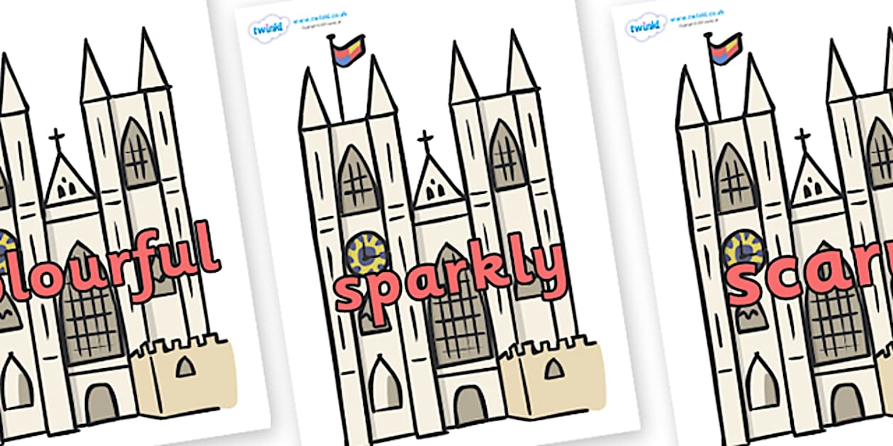 Cursive Wow Words on Cathedrals (teacher made) - Twinkl