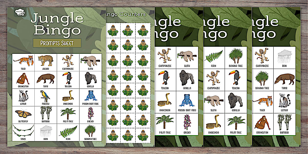 Bingo Jungle Theme I Jungle Bingo Game Printable - Twinkl
