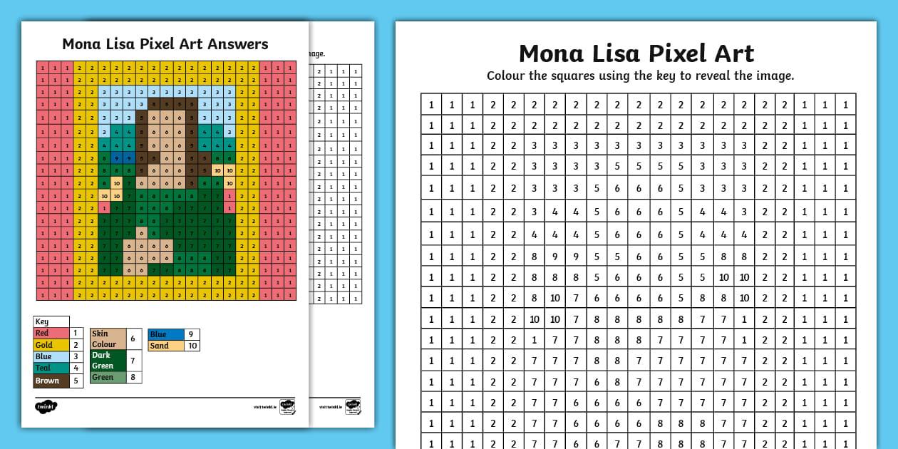 Mona Lisa Pixel Art Template