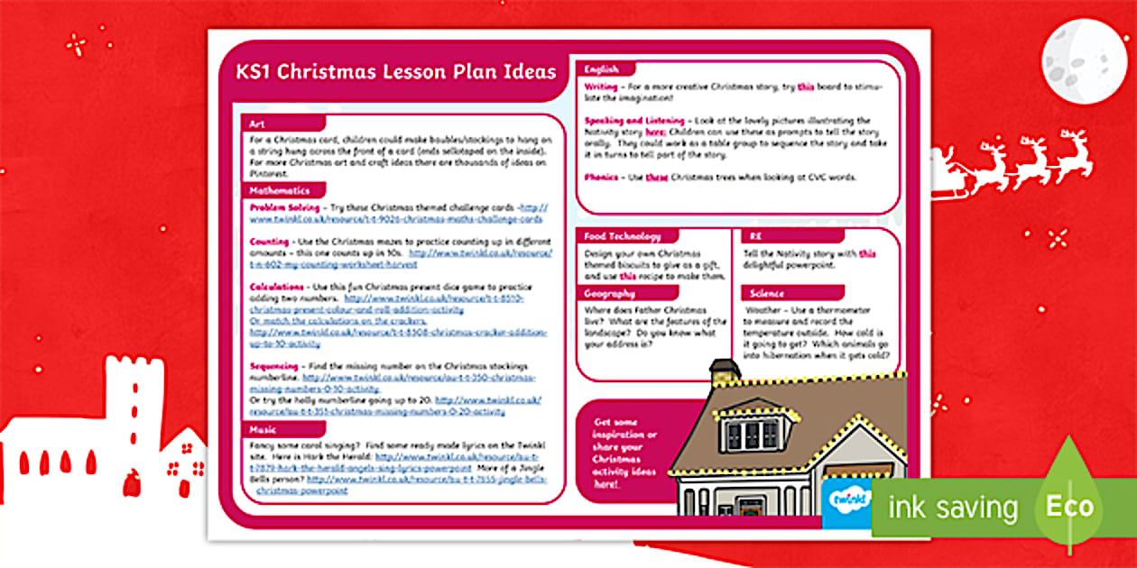 Christmas Teaching Ideas KS1 - Lesson Plan (teacher made)