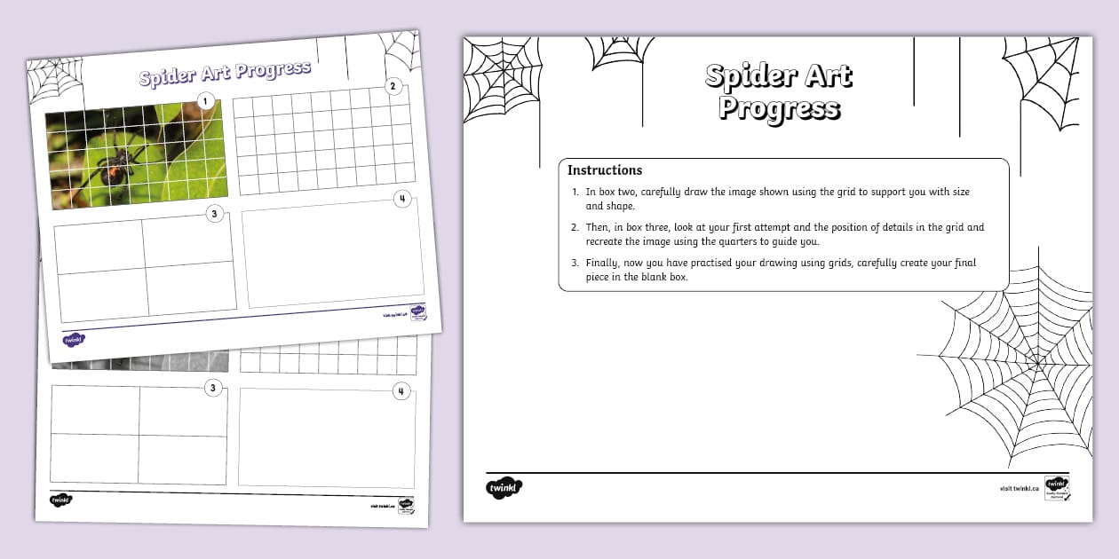 Spider Art Progress Template - Drawing and Art Twinkl