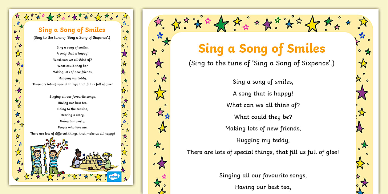 Sing a Song of Smiles Song - Twinkl