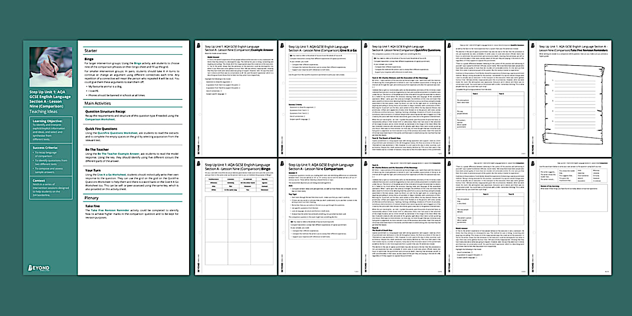 English Intervention Resources 9 | AQA English Language