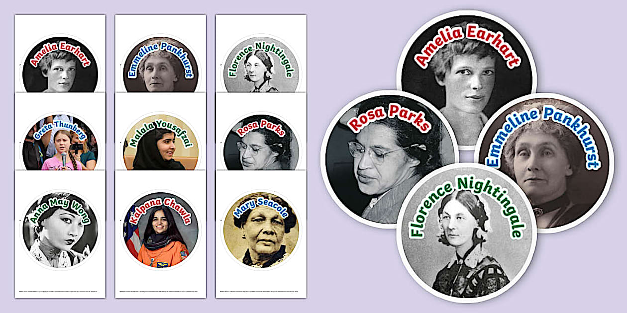 Inspirational Women Circle Display Photo Cut-Outs - Twinkl