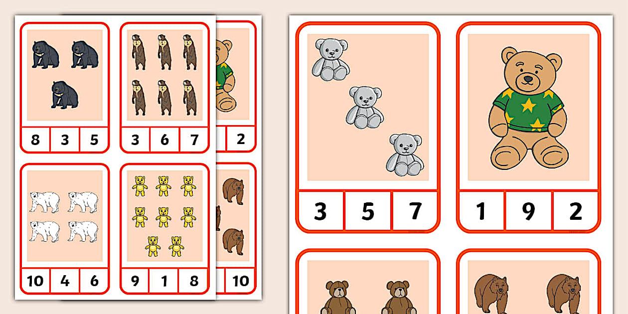 👉 Bears Peg Counting Activity (teacher made) - Twinkl