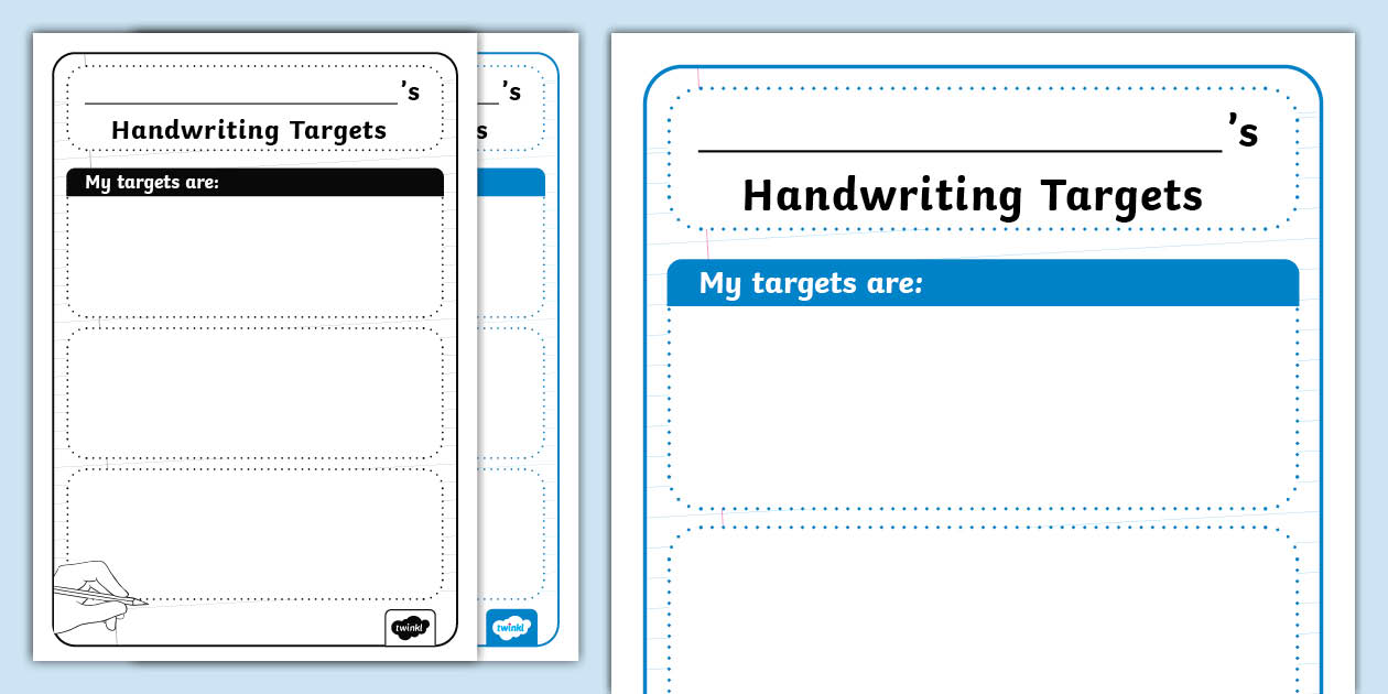 Handwriting Targets Sheet - Twinkl Targets (teacher made)