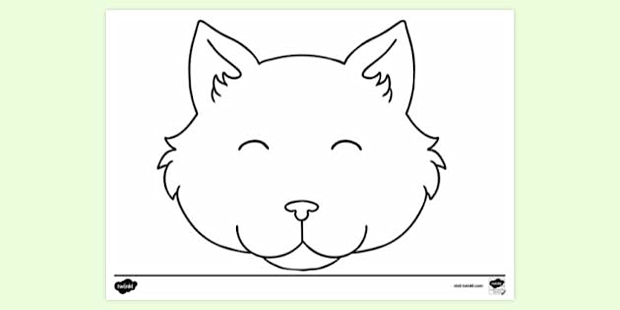 Cat Role Play Mask Colouring | Colouring Sheet - Twinkl