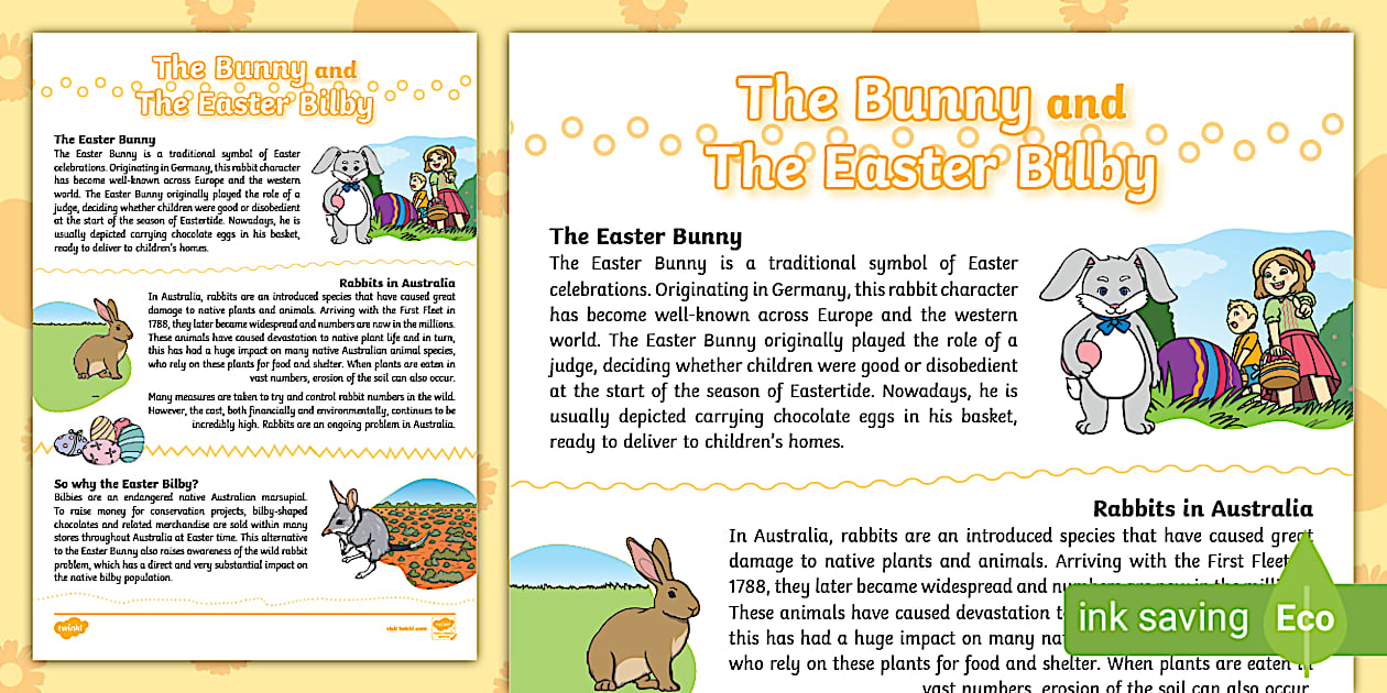 The Easter Bunny and the Easter Bilby Fact Sheet | Twinkl