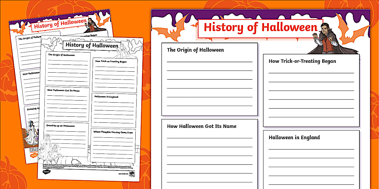 History of Halloween Facts | Fact File Template - Twinkl