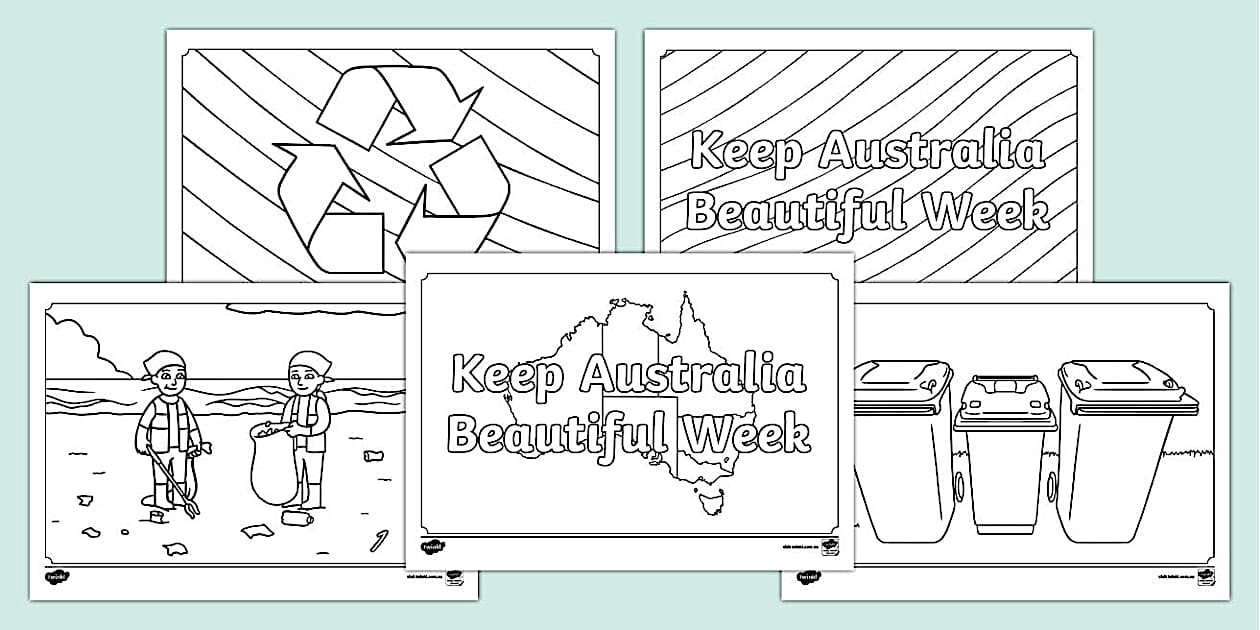Keep Australia Beautiful Week Colouring - Twinkl