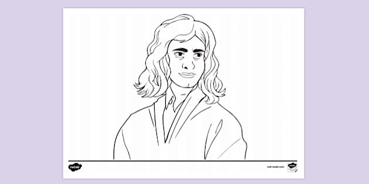 Isaac Newton Colouring Sheet | Colouring Sheets - Twinkl