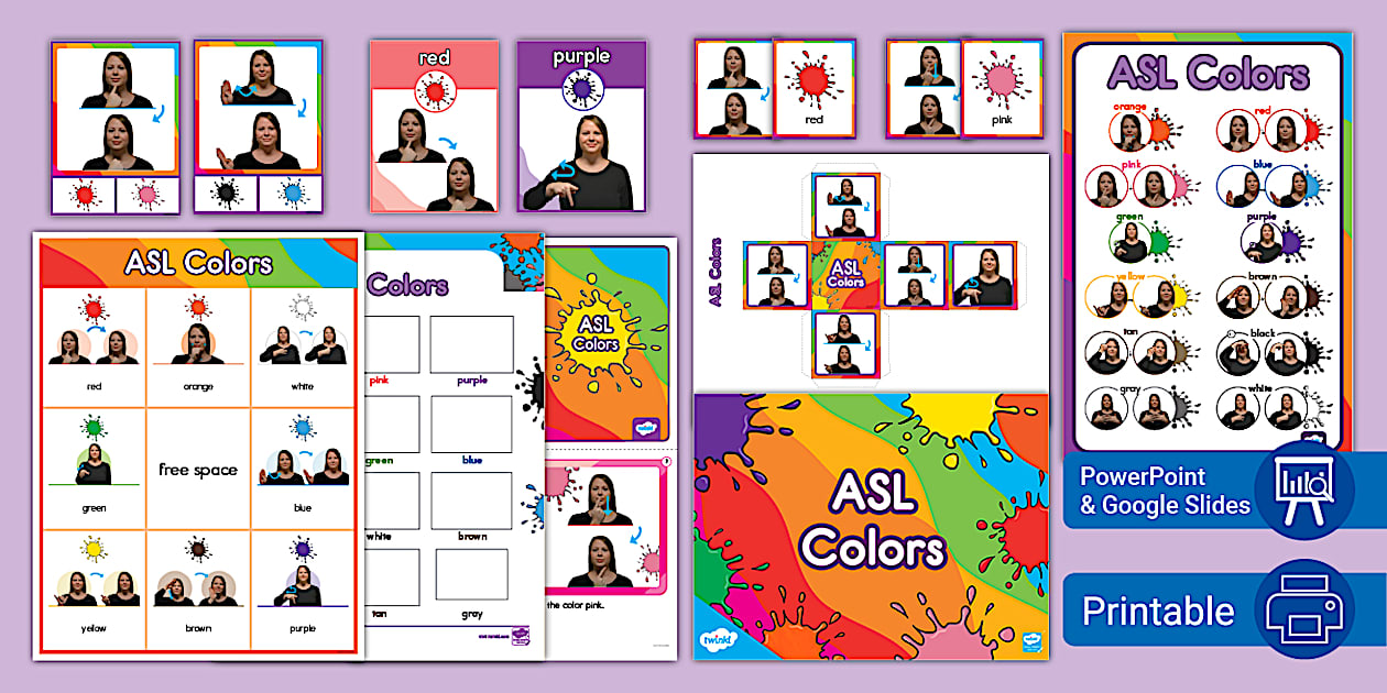 Colors in American Sign Language Activity Pack | Twinkl USA
