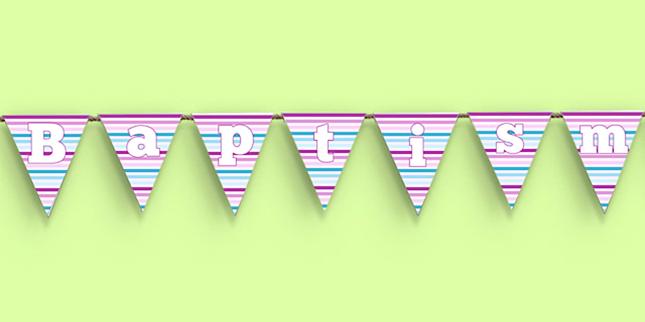 Cursive Baptism Bunting (Hecho por educadores) - Twinkl
