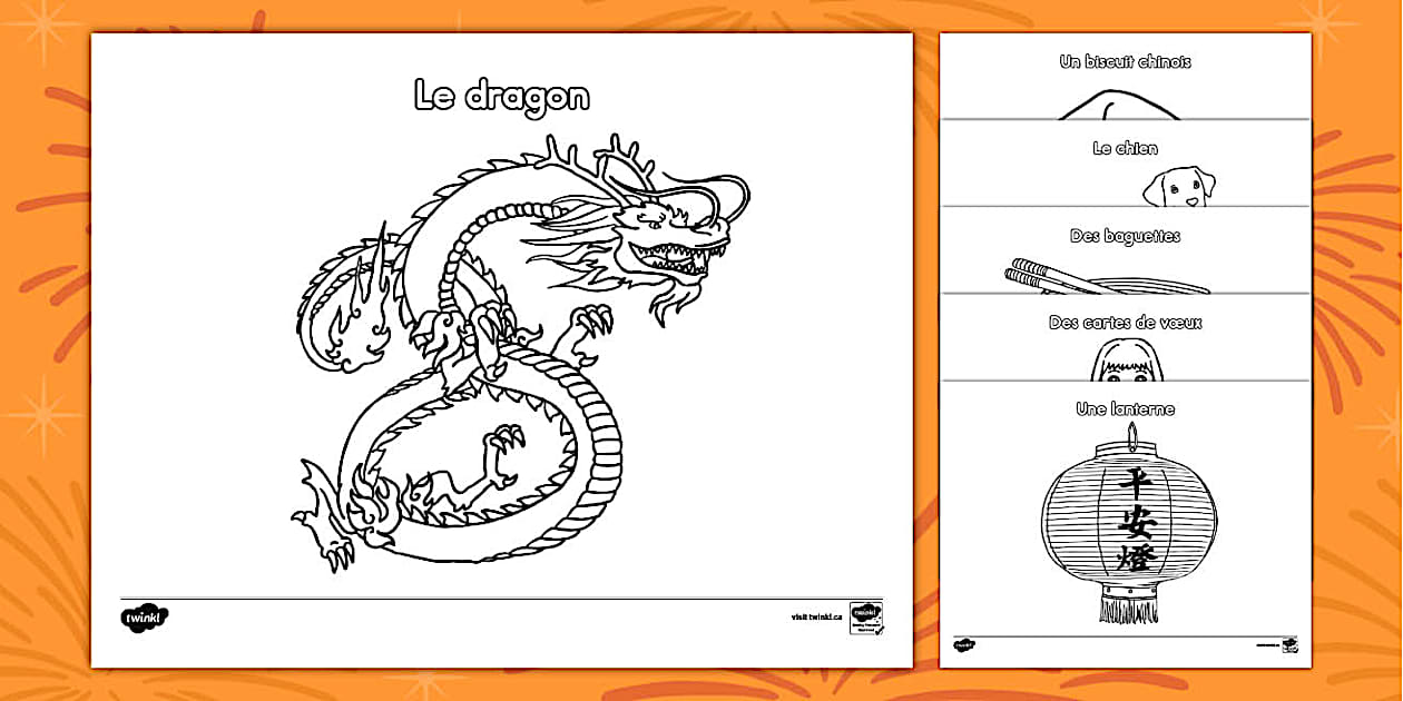 Coloriage du Nouvel An Lunaire (teacher made) - Twinkl