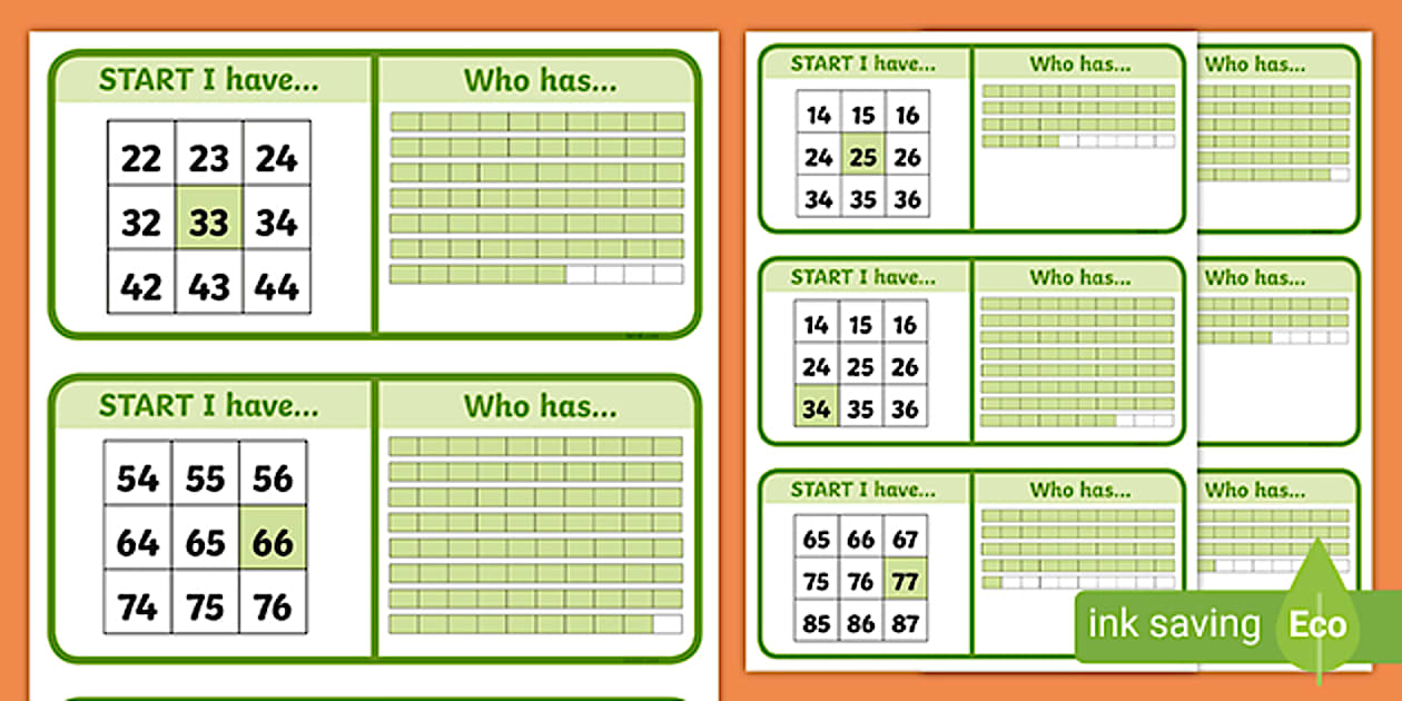 Matching Ten Strips to Hundreds Chart Loop Cards Place value