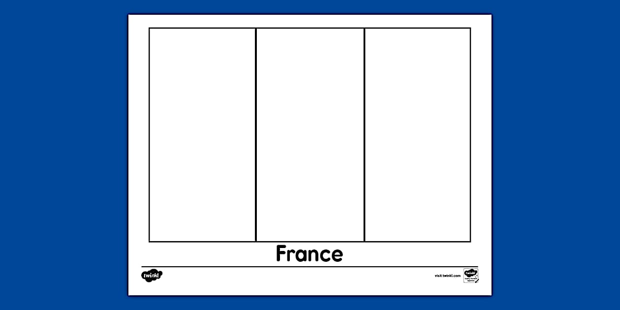 France Flag Coloring Page (teacher made) - Twinkl