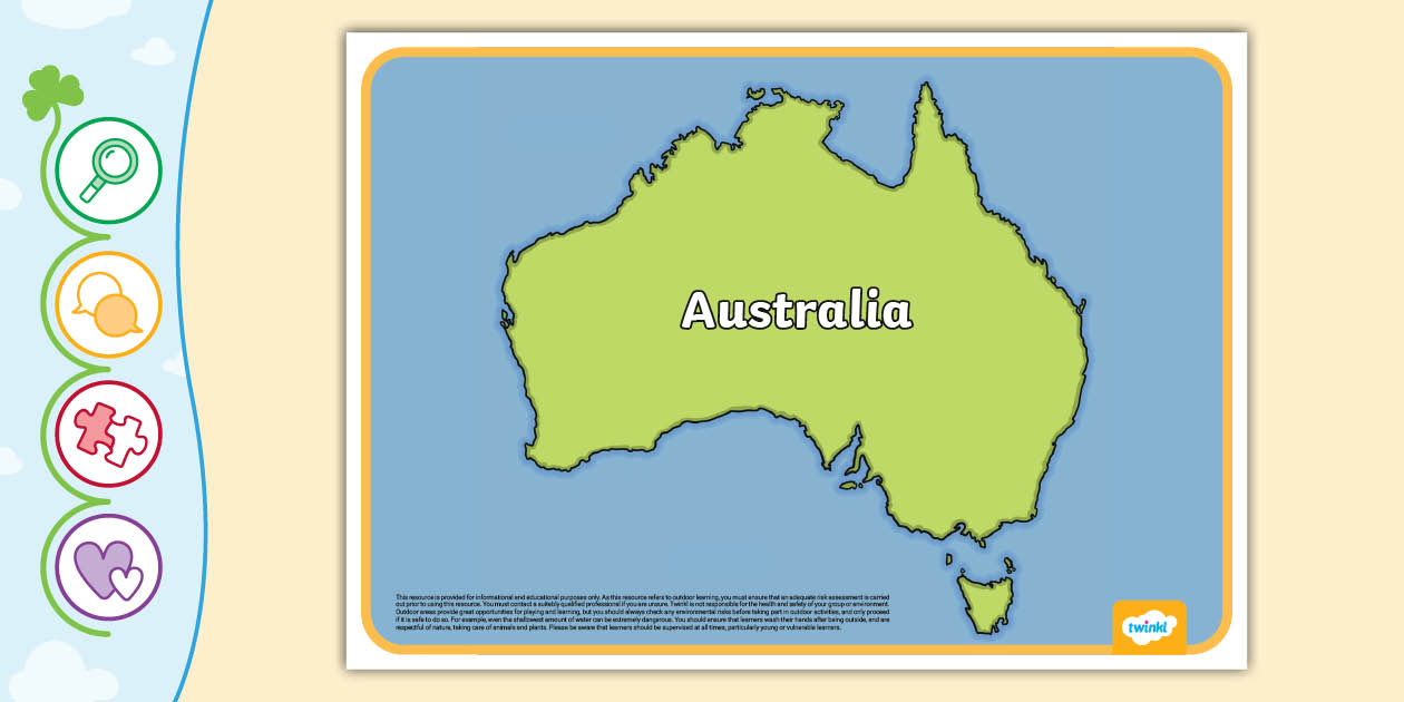 Map of Australia (teacher made) - Twinkl