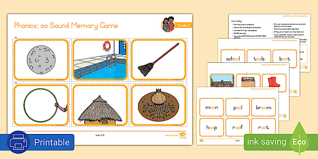 Phonics Memory Game: oo Sound (teacher made) - Twinkl
